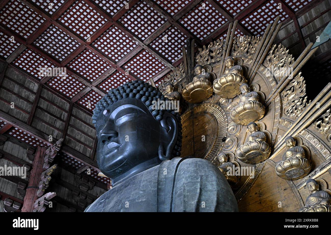 The Daibutsu known as Vairocana Buddha in the interior of the Great ...