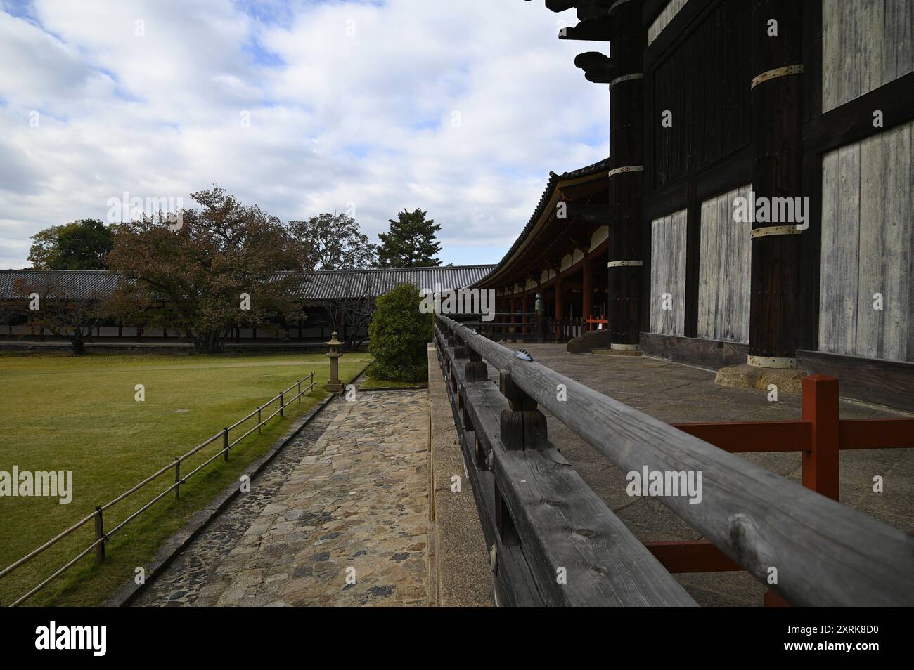Landscape with scenic exterior view of the Great Buddha Hall a Japanese ...