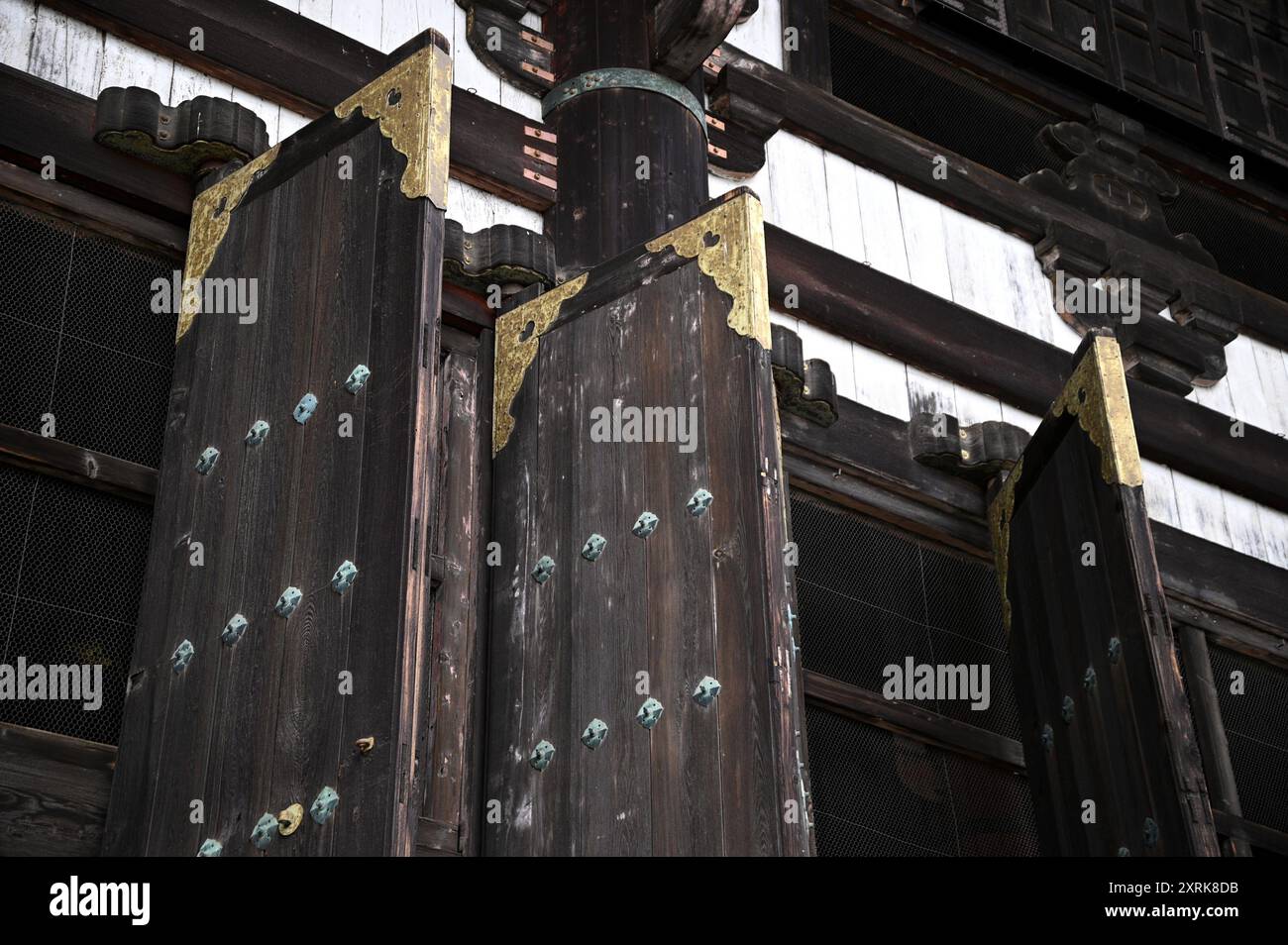 Antique doors on the exterior of the Great Buddha Hall a Japanese ...