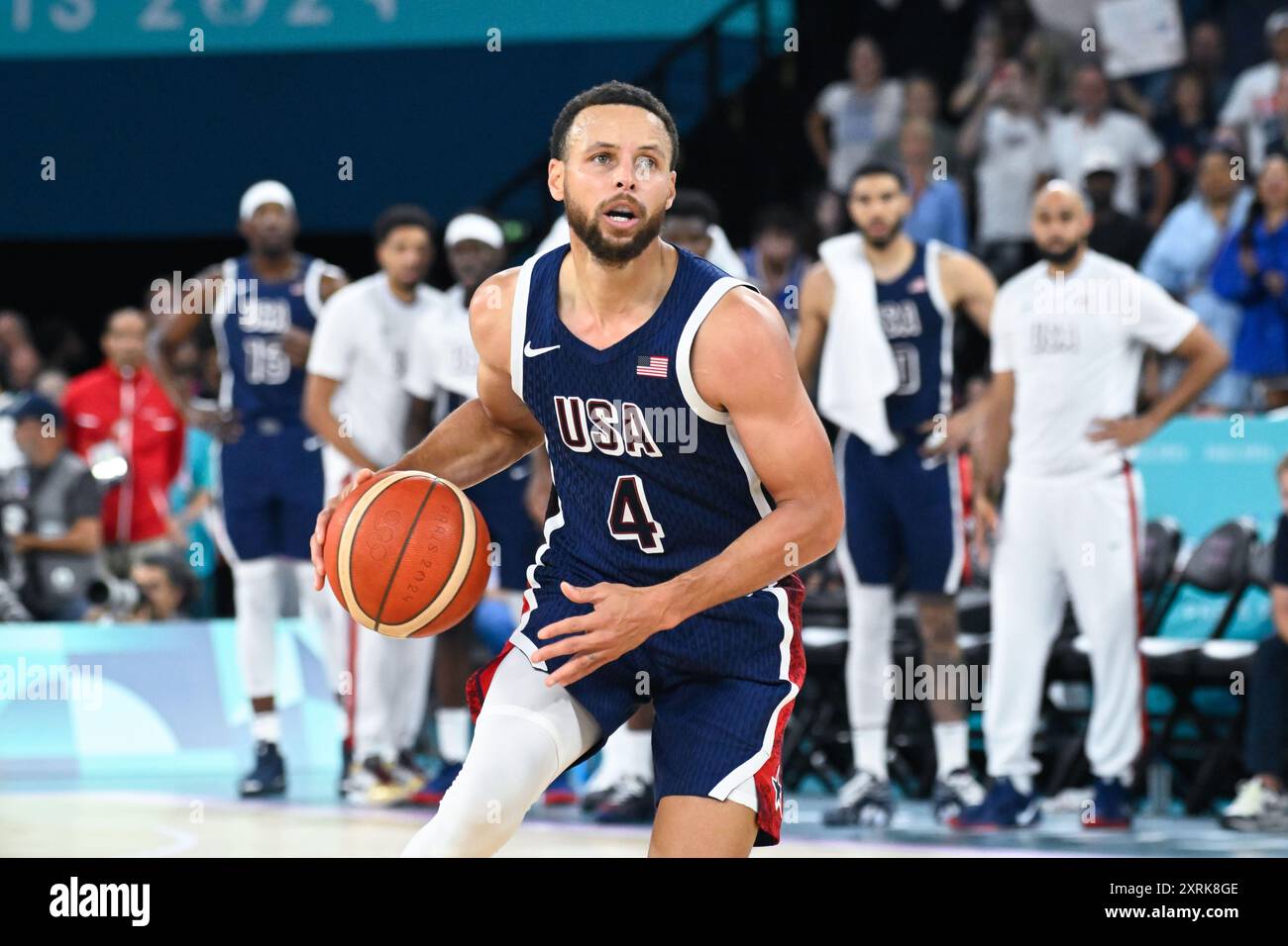 Paris, France. 10th Aug, 2024. Stephen Curry of USA, Basketball, Men's ...
