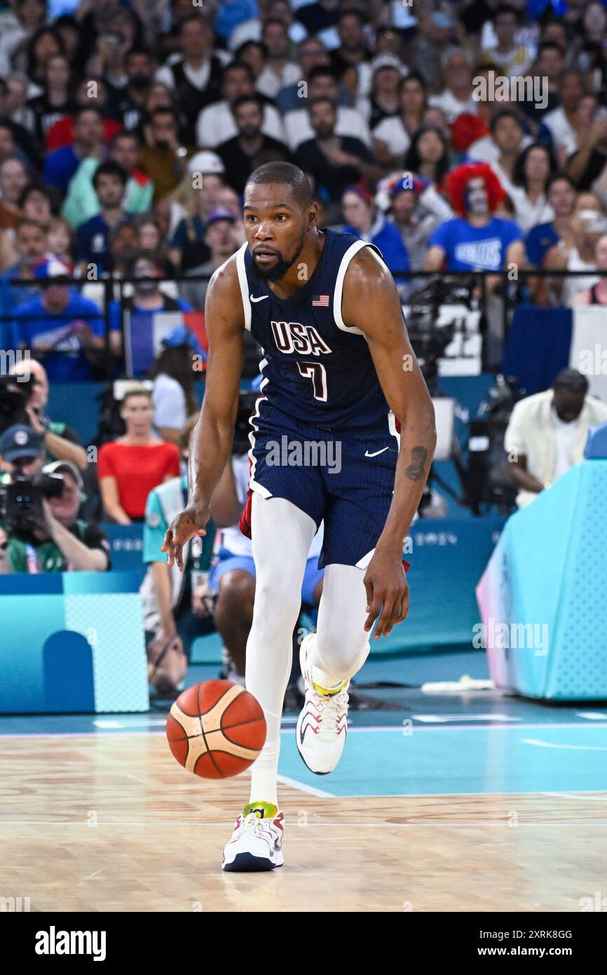 Paris, France. 10th Aug, 2024. Kevin Durant of USA, Basketball, Men's ...