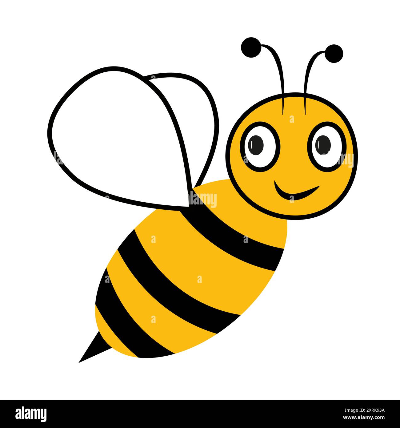 Bee in cartoon style. Cheerful bee. Bee for children. Vector ...