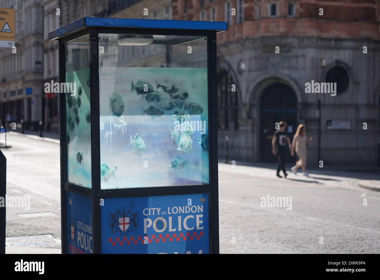 A new design of swimming fish has appeared on a police box in the City ...