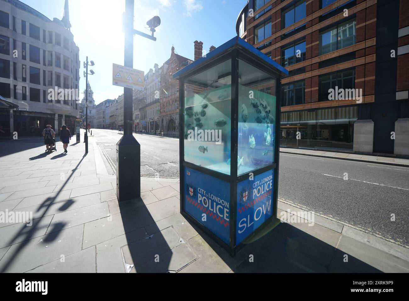 A new design of swimming fish has appeared on a police box in the City ...