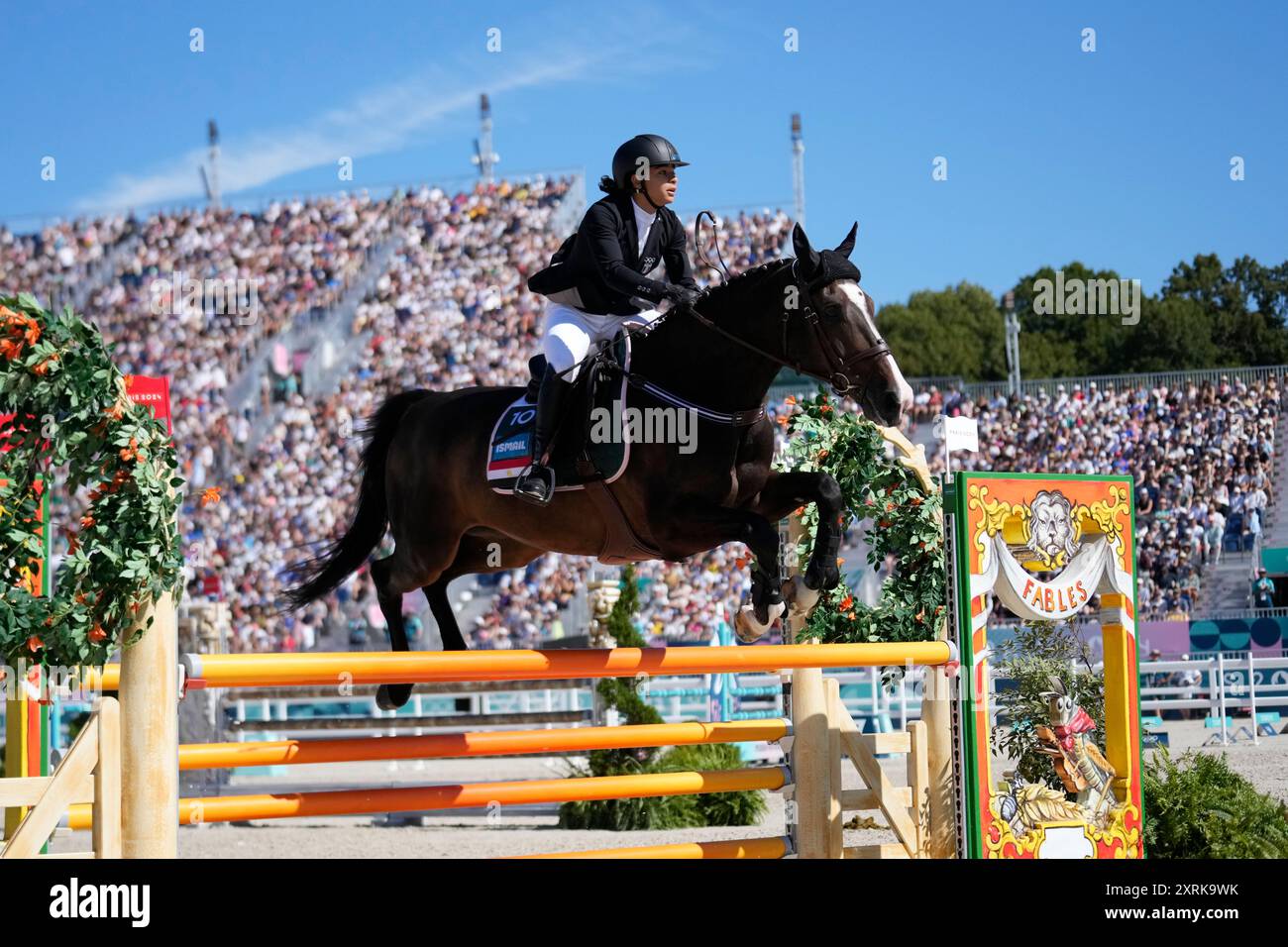 Egypt's Malik Ismail rides Viens Tu de Sey during the final riding show of the women's ...