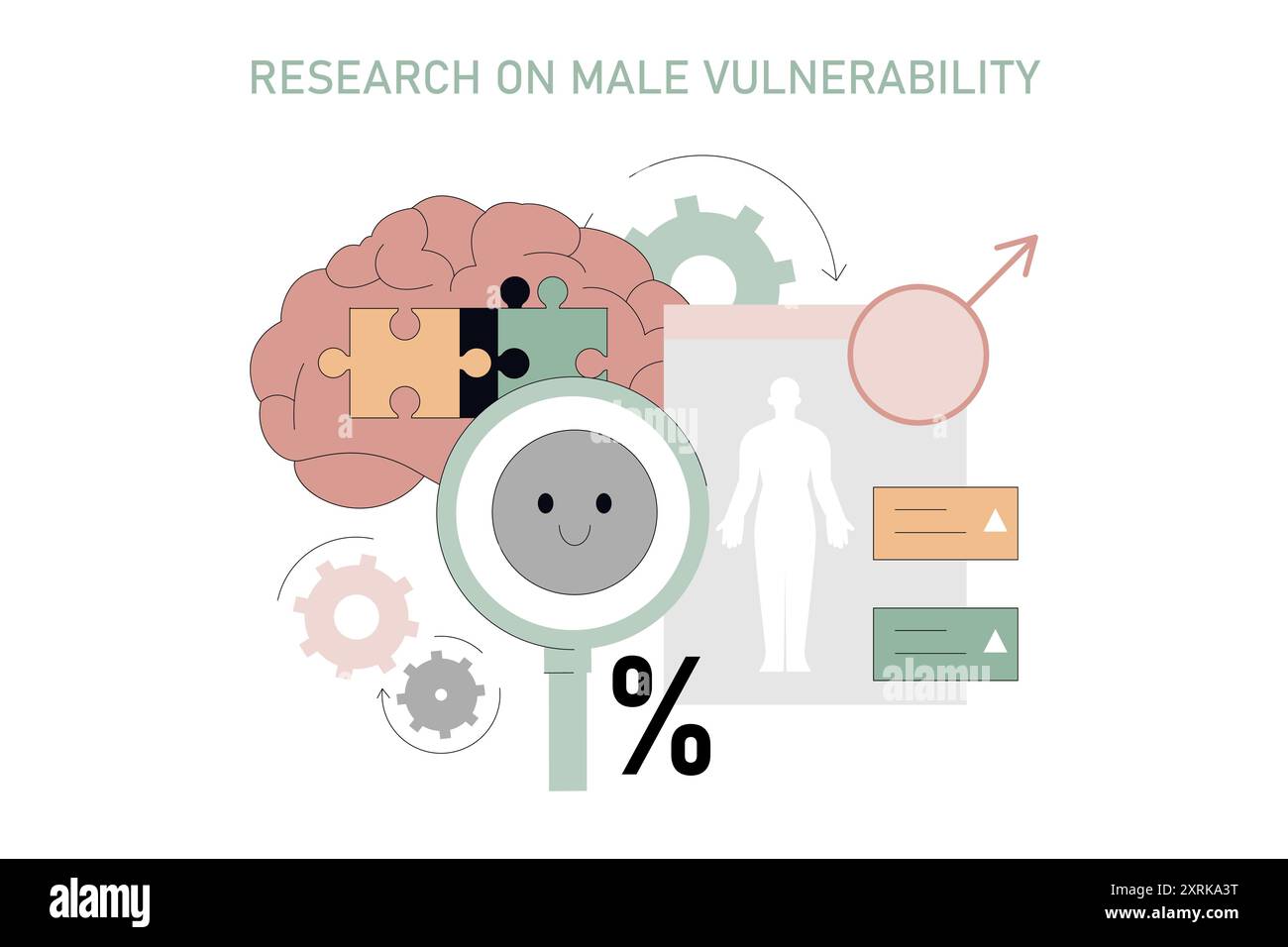 Male Vulnerability concept. Illustration representing psychological ...