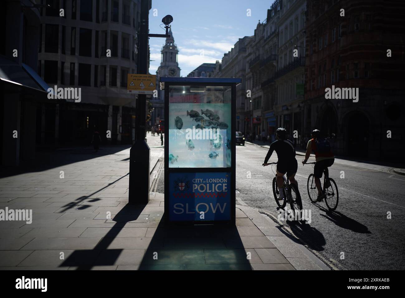 A new design of swimming fish has appeared on a police box in the City ...