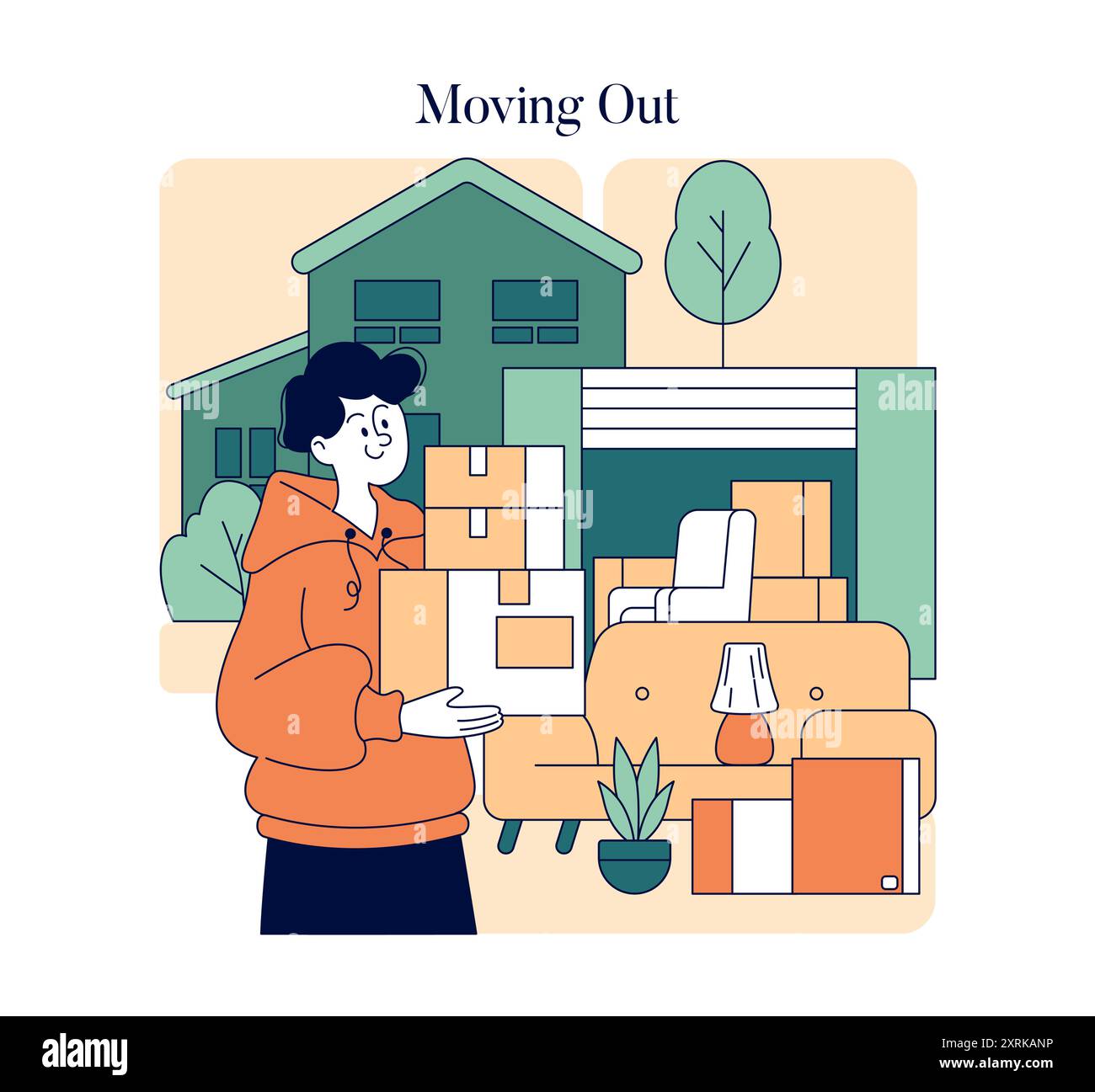 Truck packed with furniture Stock Vector Images - Alamy