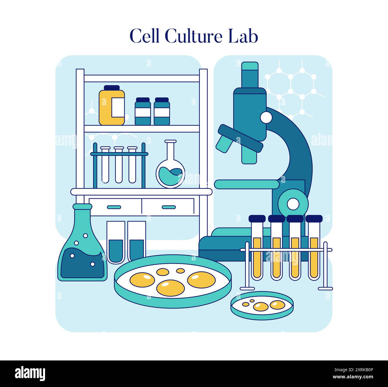 Cell culture flask science Stock Vector Images - Alamy