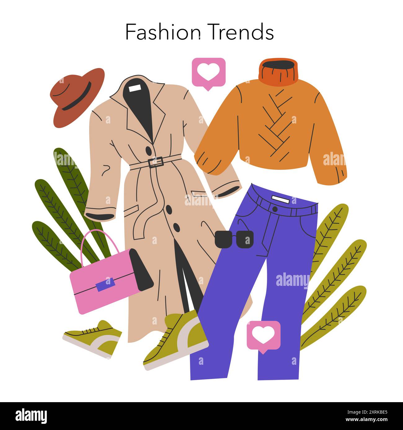 Fashion Trends concept. Stylish collection of garments showcasing ...