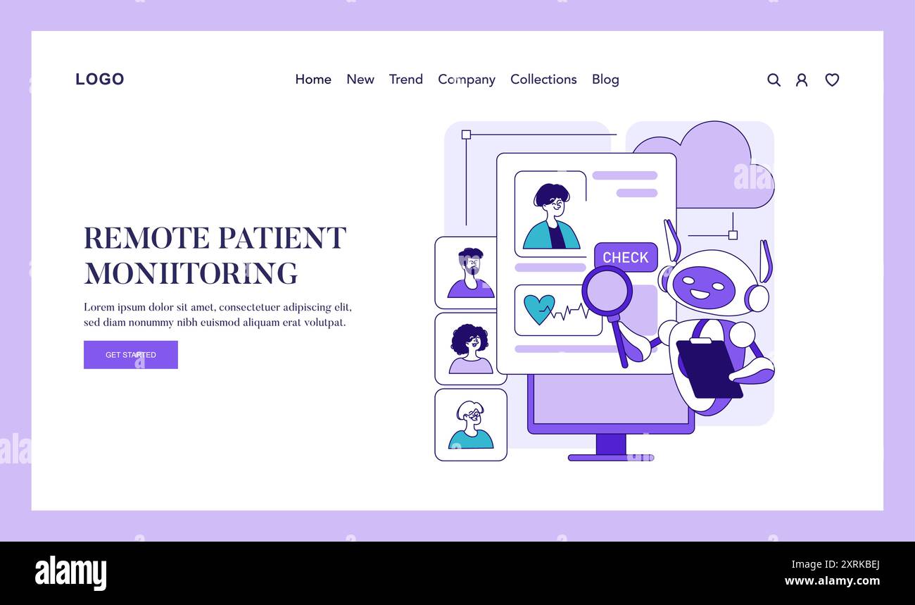 AI in Medicine concept. Remote patient monitoring via advanced ...