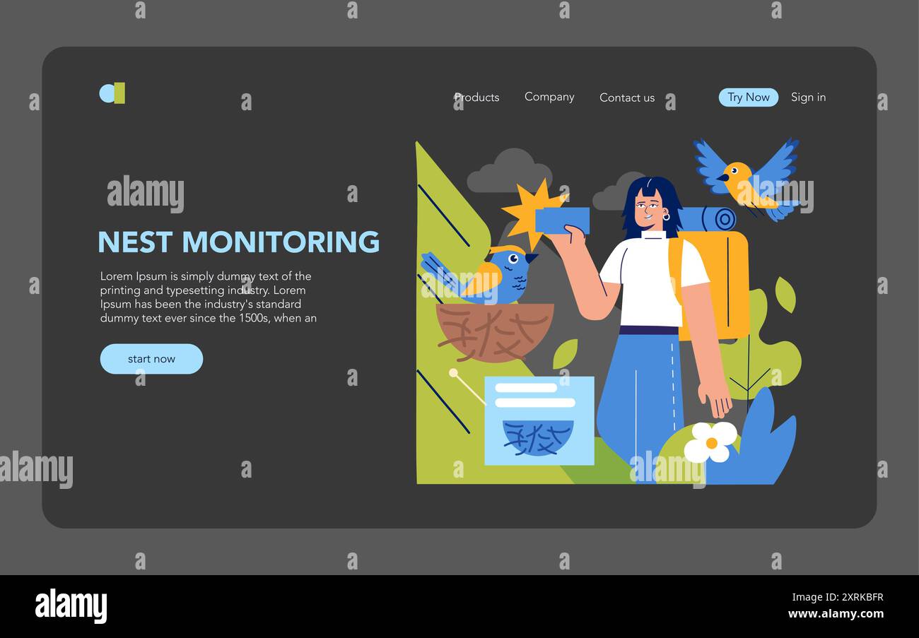 Birdwatching concept. A person engaging in nest monitoring with binoculars, bird checklist, and ...