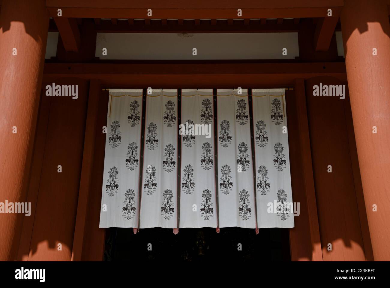 Japanese Noren curtains on the exterior of the Chū-kondō (Central ...