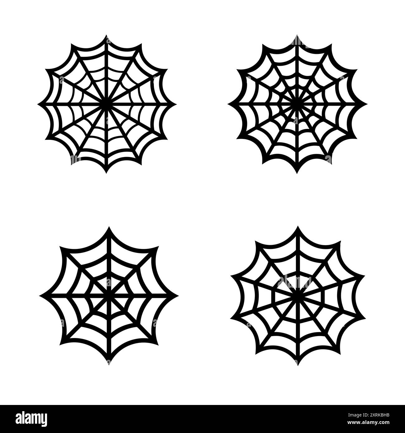 Set of spider web silhouettes, on white background. Vector illustration ...