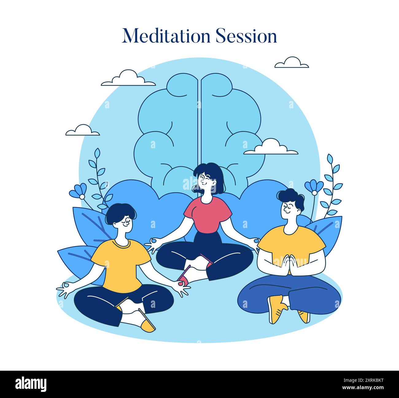 Meditation practice concept. Group of people engaging in mindful ... Meditation practice concept. Group of people engaging in mindful ...