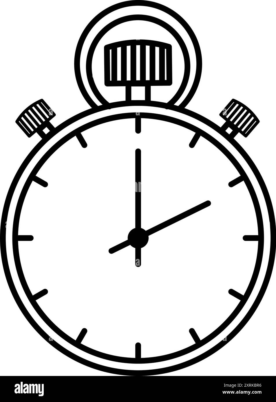 Black outline sports stopwatch hand drawn. A stopwatch is used to ...