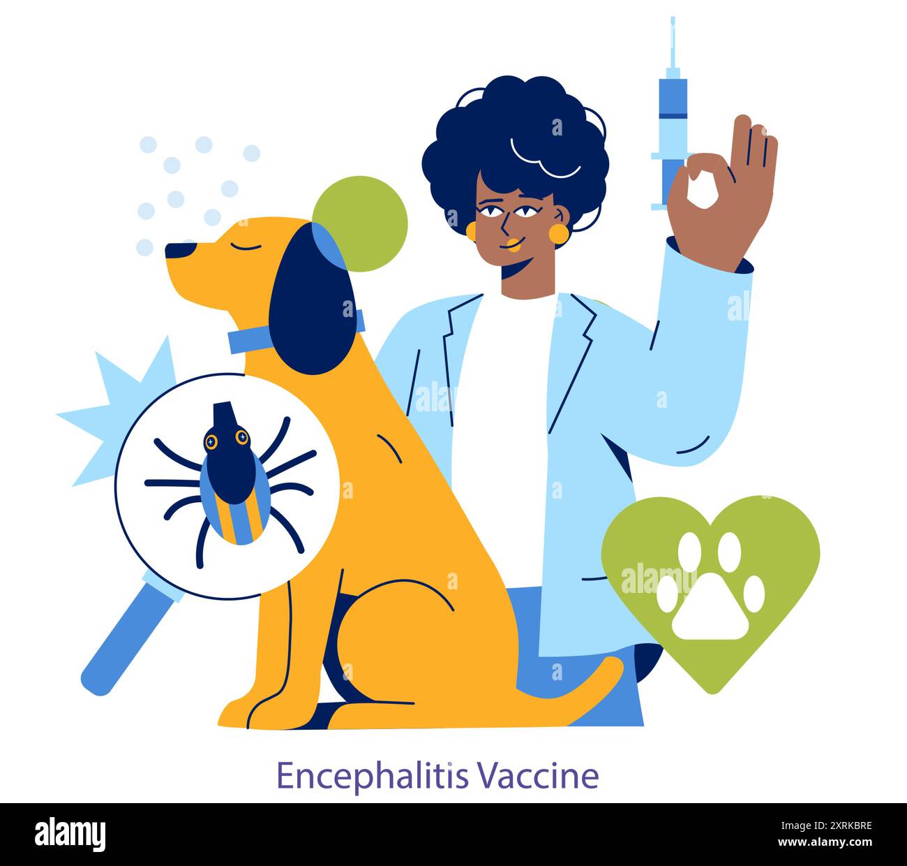 Insect Pests concept. A veterinarian with a vaccine promotes ...