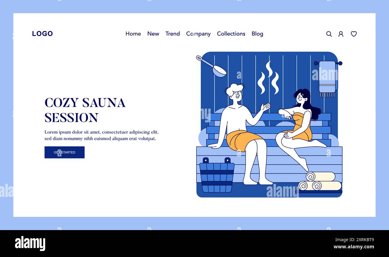 Relaxation concept. A couple enjoying a soothing sauna session together ...