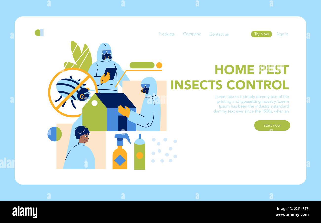 Home pest control concept. A professional team eliminates insects with ...