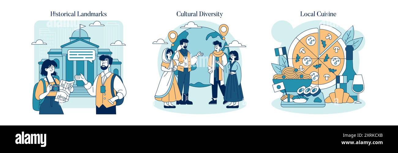 World Tourism Day set. Exploring ancient landmarks, embracing cultural ...