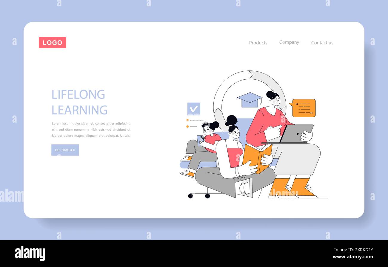 Lifelong learning concept. Three individuals engage with different ...