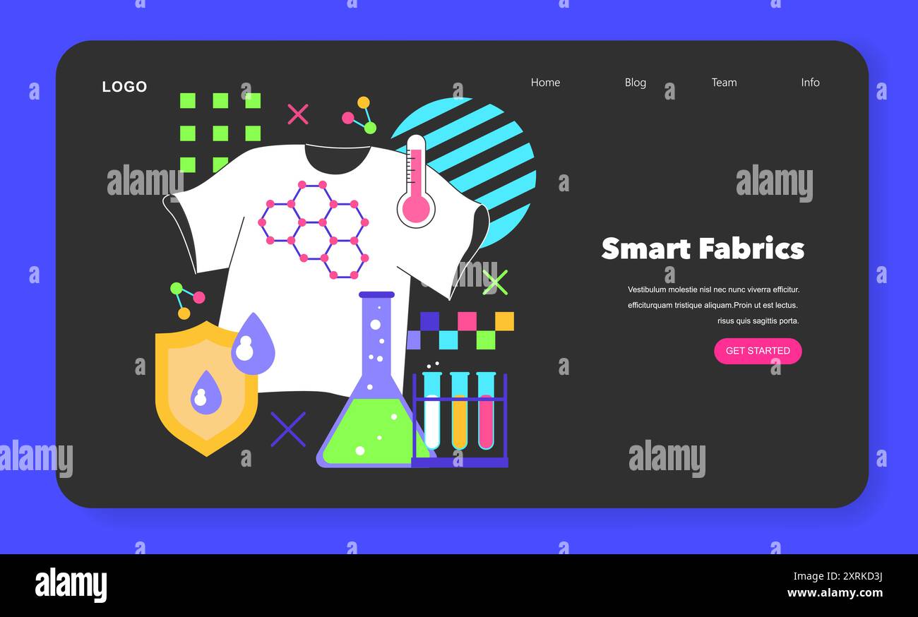 Innovative textile technology concept with smart fabric featuring ...