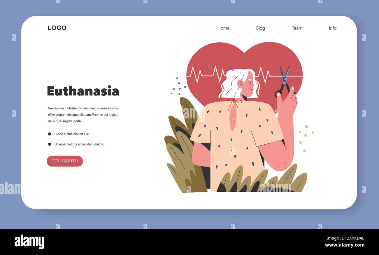 Euthanasia concept. Contemplative individual with scissors against a ...