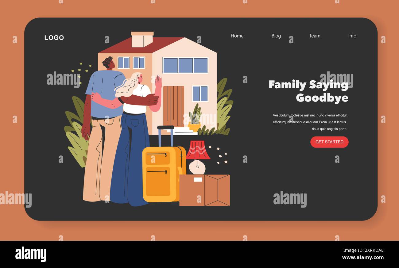 Family Saying Goodbye concept. A heartwarming scene of relatives waving ...