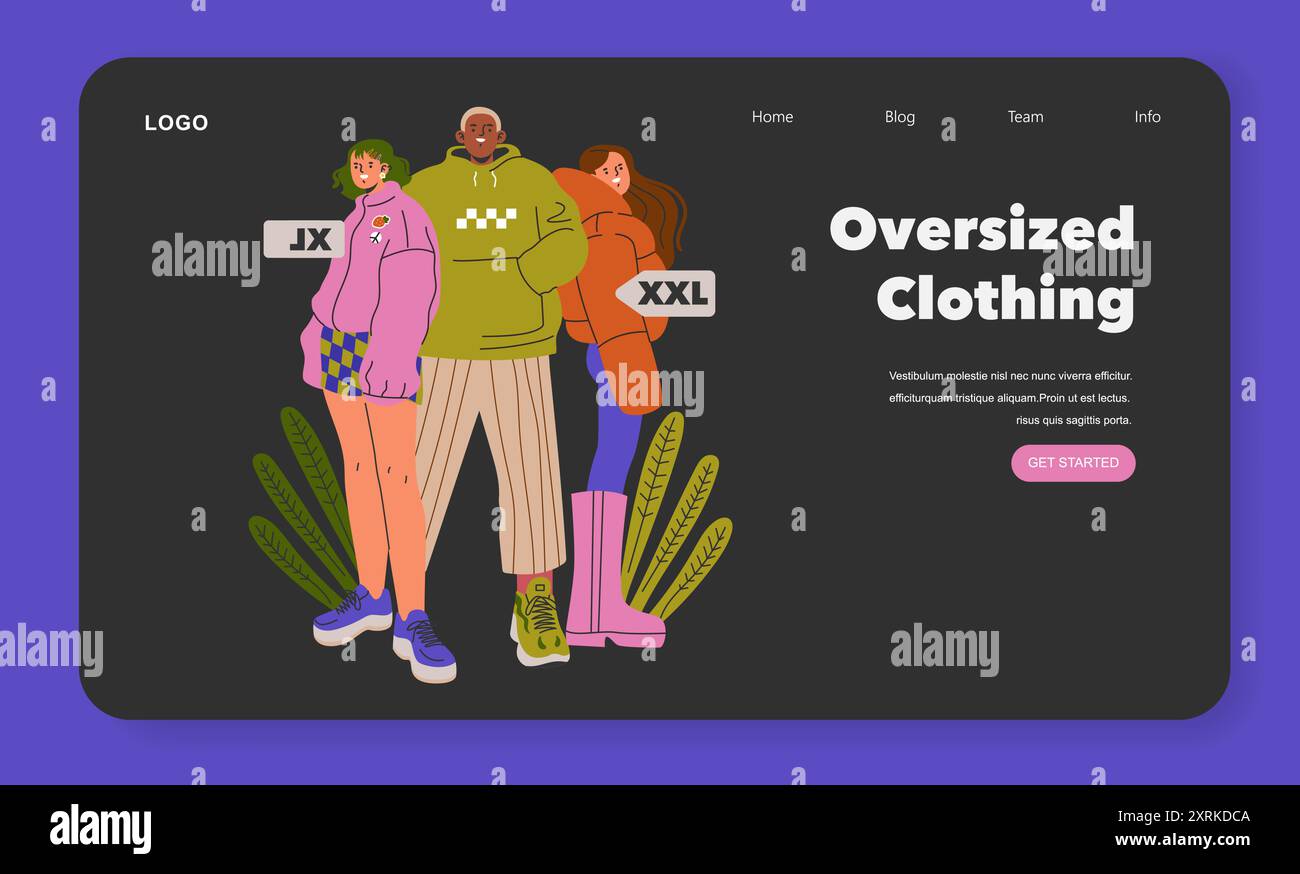 Fashion Trends concept. Diverse models showcasing oversized clothing ...