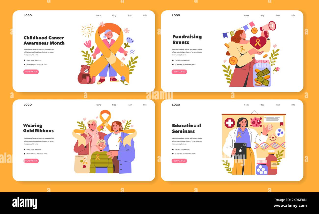 Childhood Cancer Awareness Month set. Diverse activities and support ...