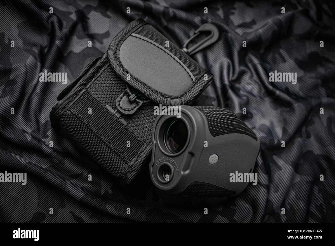 A small modern optical rangefinder. An electronic device for measuring ...