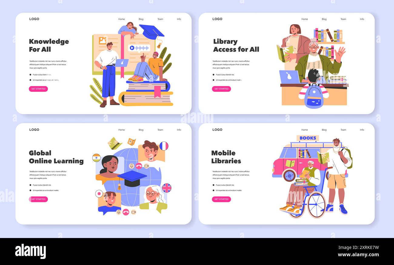 Knowledge Access Set. People engaging with books and digital resources ...
