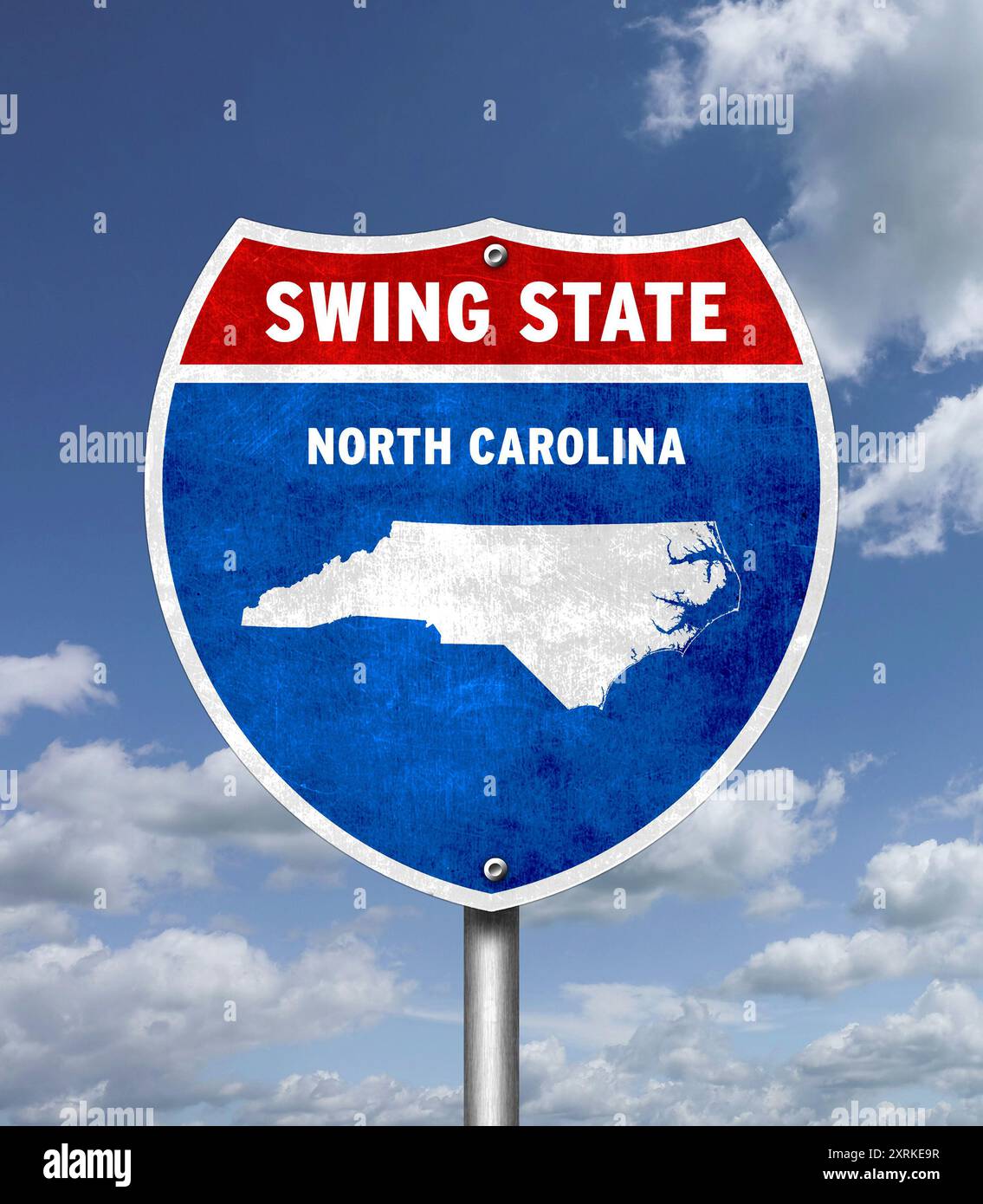 Swing State North Carolina - traffic sign message Stock Photo - Alamy