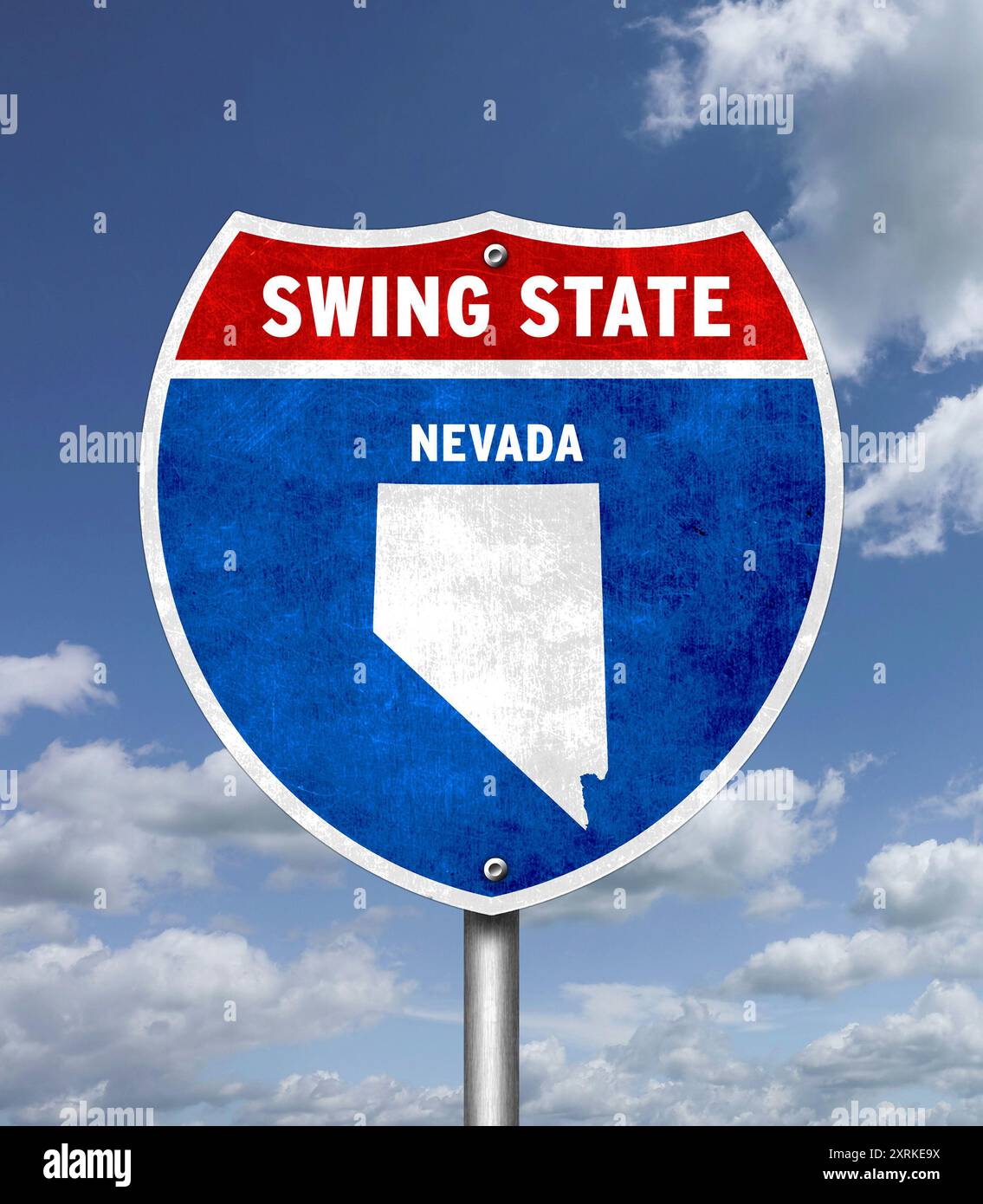 Swing State Nevada - traffic sign message Stock Photo - Alamy