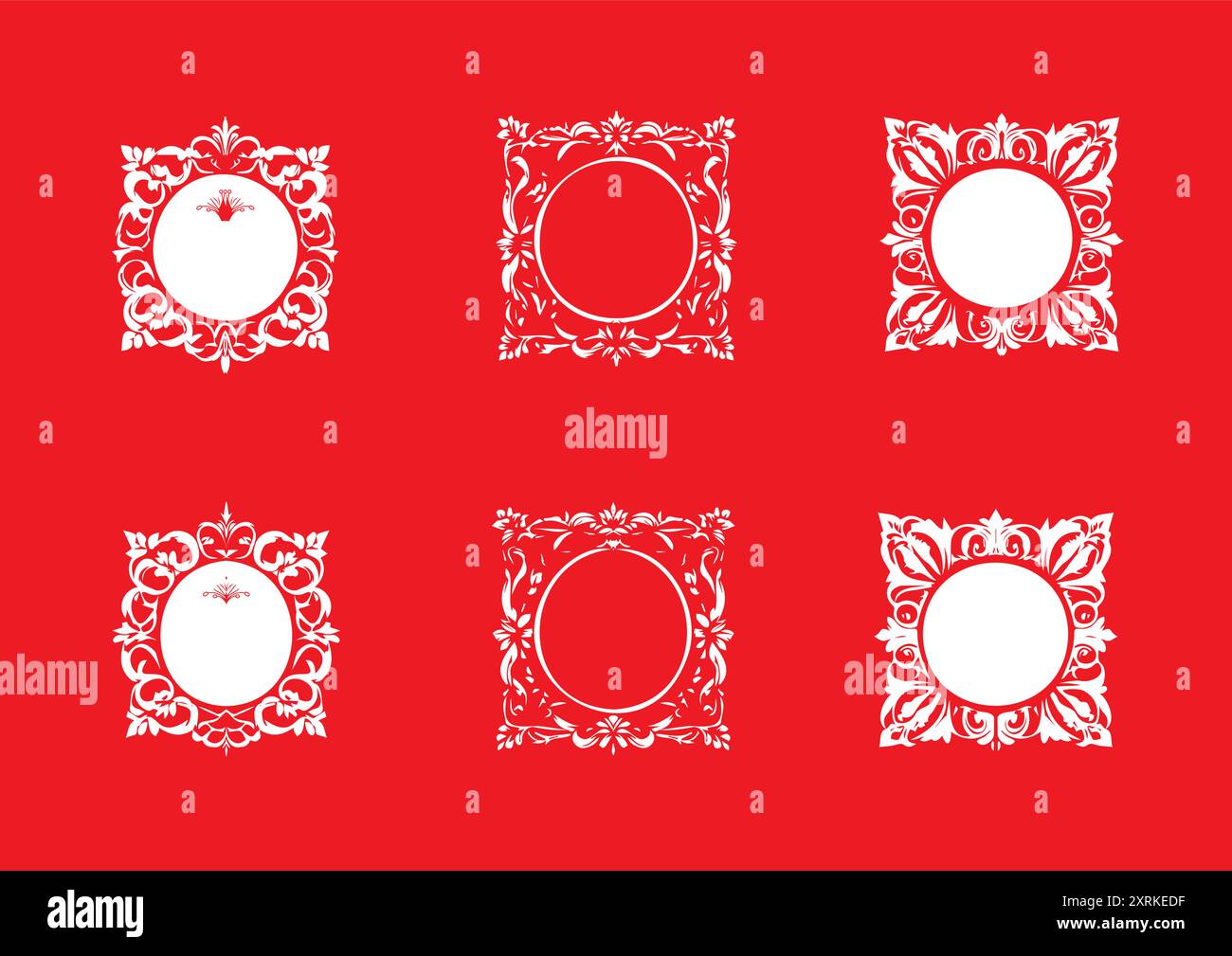 Elegant White Floral Frame Collection For Wedding , Invitation Cards ...