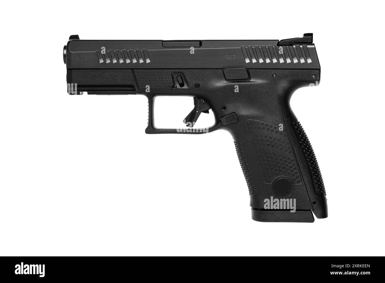 Modern semi-automatic pistol isolate on a white background. Armament ...