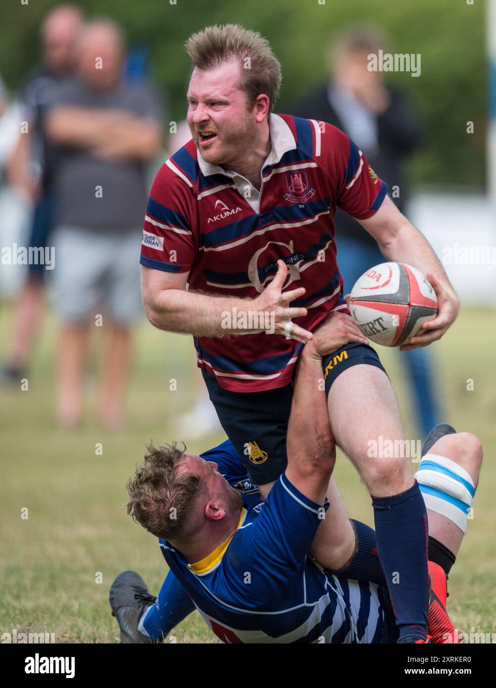 English mens amateur Rugby Union players playing in a league game Stock ...