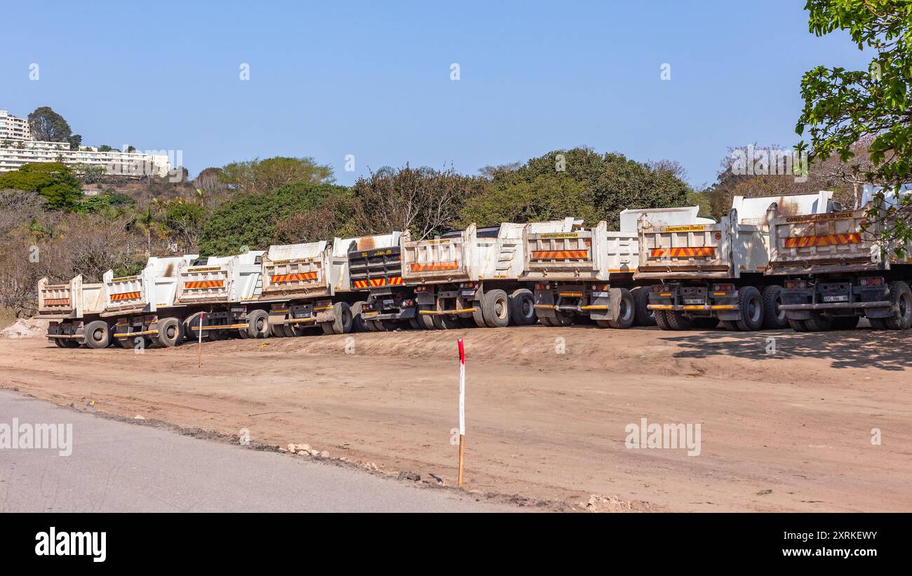 Industrial Trucks parked on site for road highway earthwork on going ...