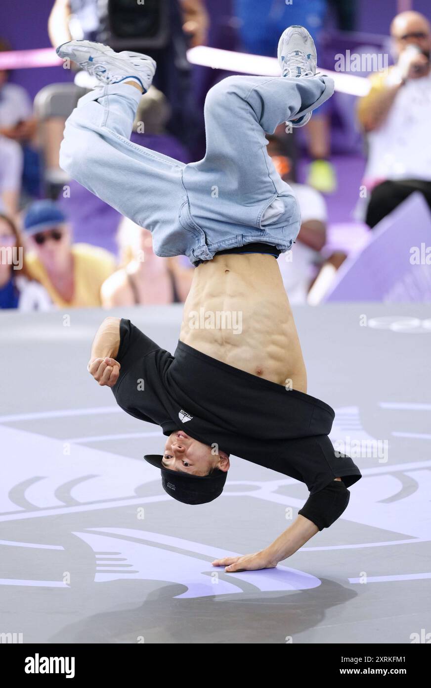 Japan's Hiroto Ono, known as Hiro10, performs in the men's breaking round robin battle at the ...