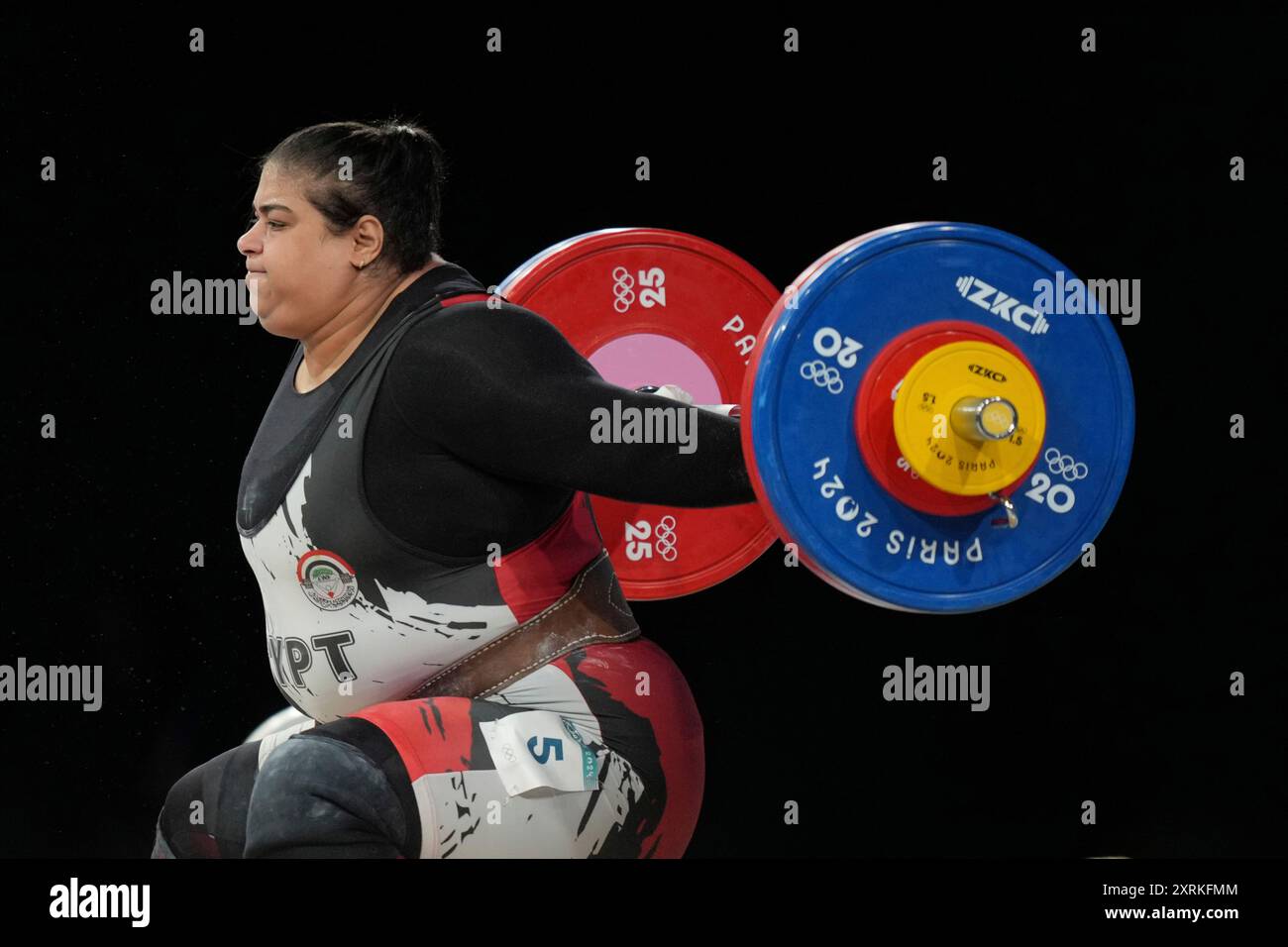 Halima Abbas of Egypt fails to lift during the women's +81kg ...
