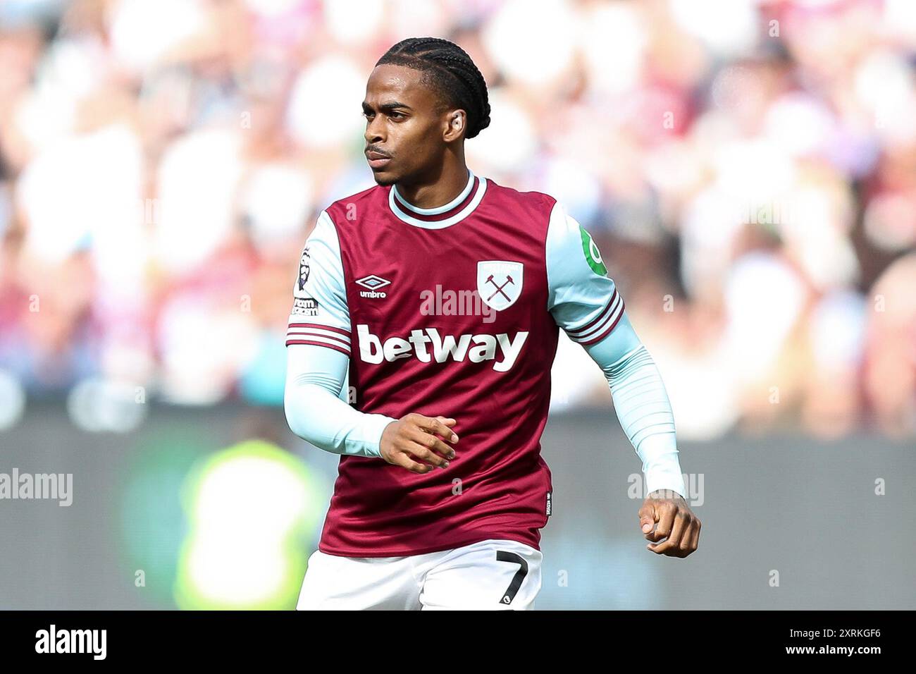 West Ham United's Crysencio Summerville in action during the pre-season ...