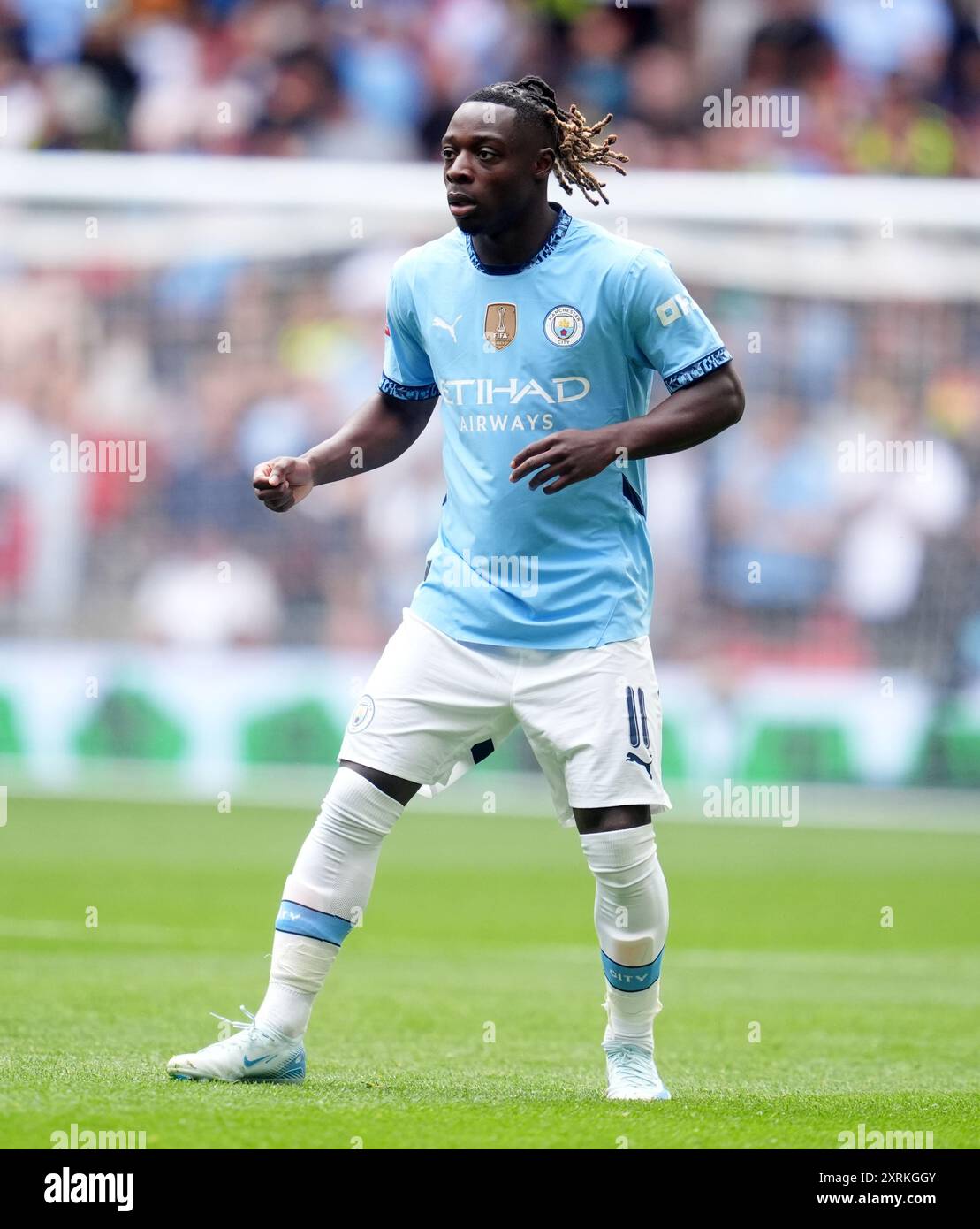 Manchester City's Jeremy Doku during the FA Community Shield match at ...