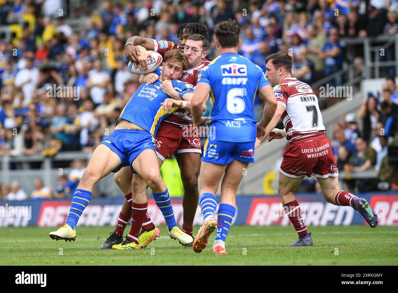 Leeds, England - 10th August 2024 - Ethan Havard of Wigan Warriors ...