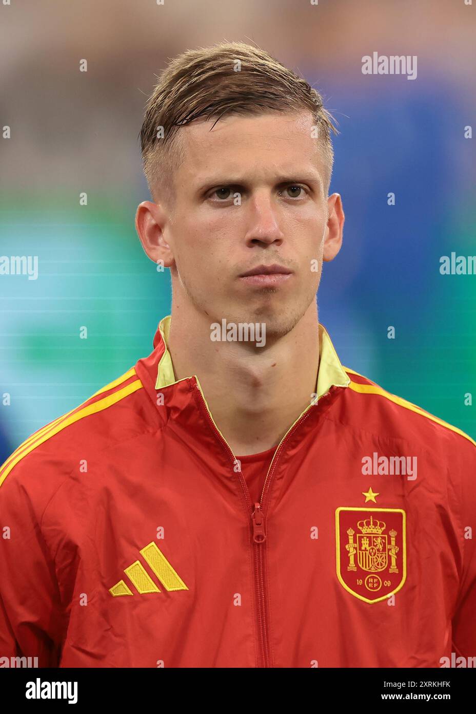 Munich, Germany, 9th July 2024. Dani Olmo of Spain looks on during the ...