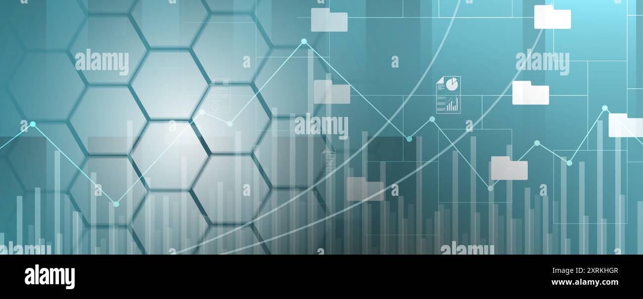 Financial technology and business analysis background. Virtual big data ...