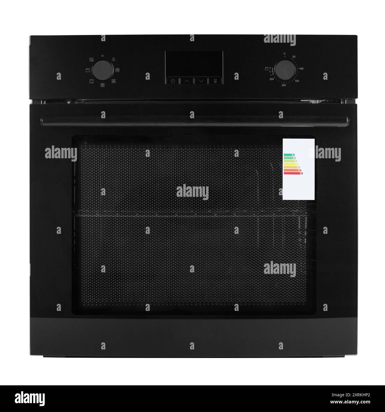 Household appliances - Front view new black electrical oven with ...