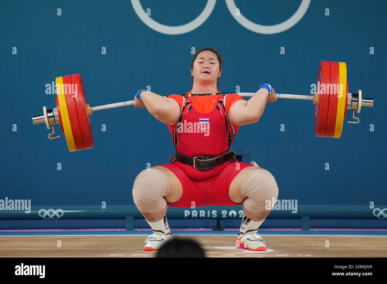 Duangaksorn Chaidee of Thailand competes during the women's +81kg ...