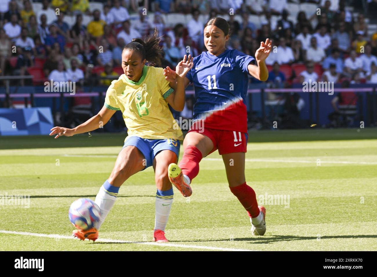 Thais of Brazil and Sophia Smith of USA, Football, Women's Gold Medal ...