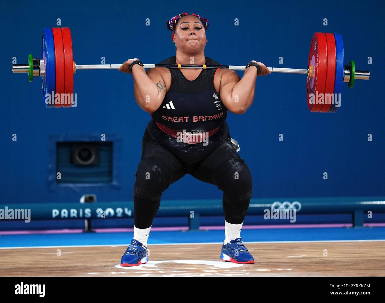 Great Britain's Emily Campbell during the Women's Weightlifting +81kg ...
