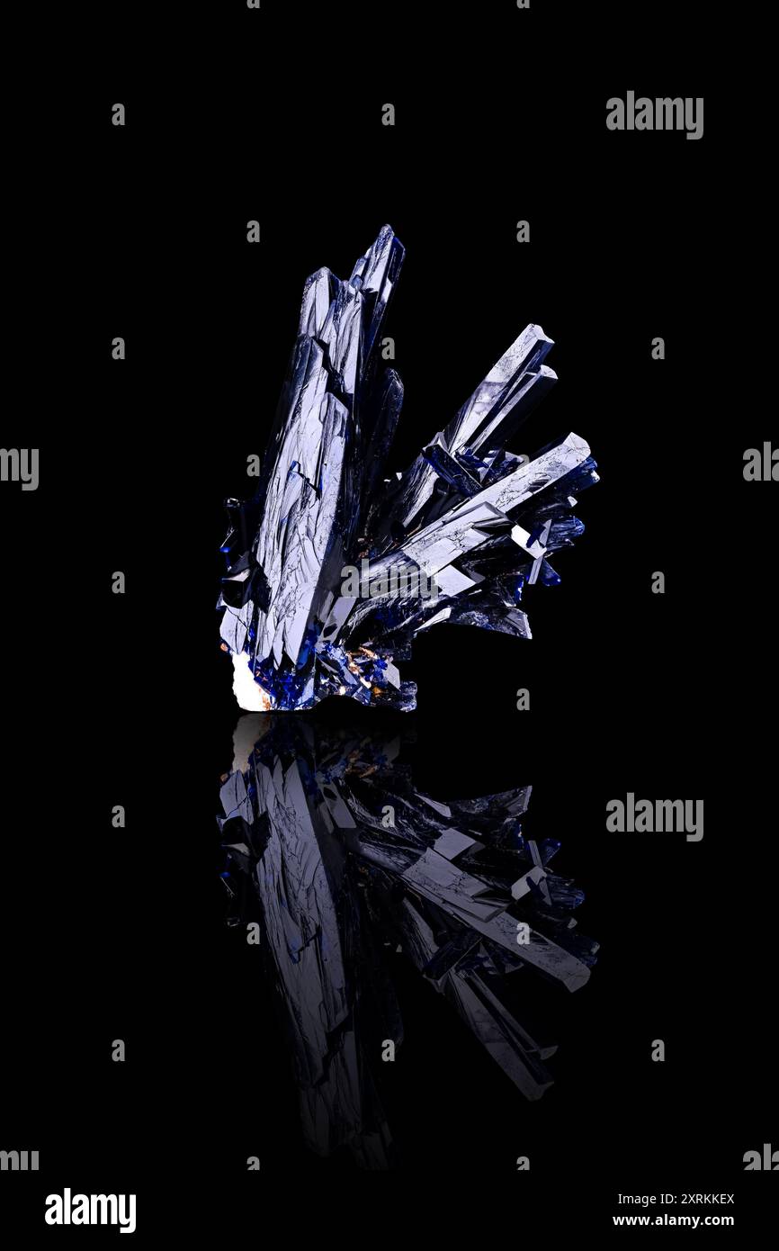 Azurite. Specimen from Morocco. photography isolated on black ...